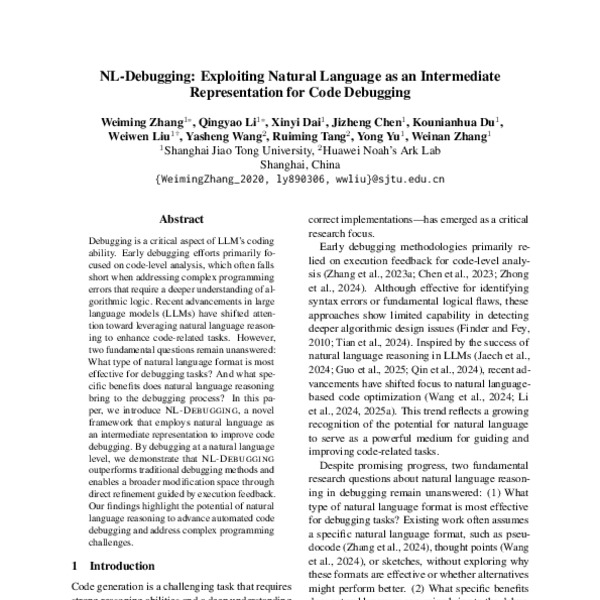 NL-Debugging: Exploiting Natural Language as an Intermediate ...