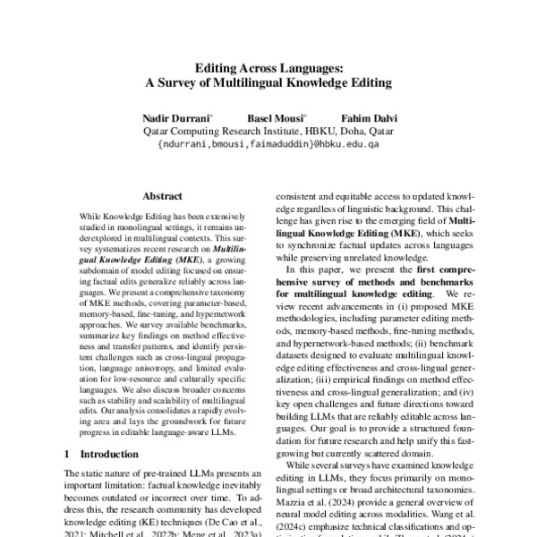 Editing Across Languages: A Survey of Multilingual Knowledge Editing ...