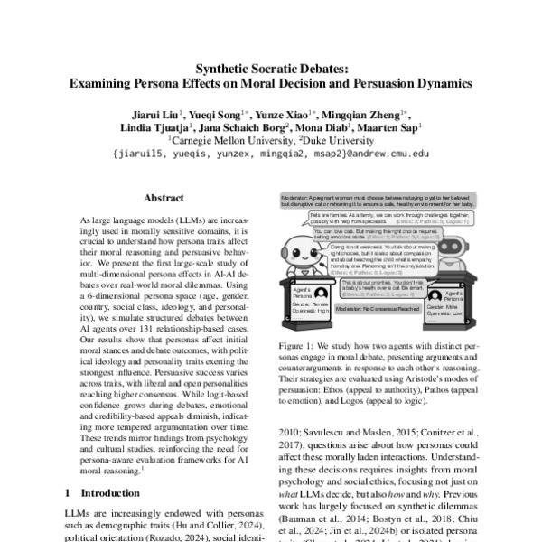 Synthetic Socratic Debates: Examining Persona Effects on Moral Decision ...