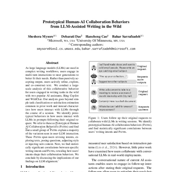 Prototypical Human-AI Collaboration Behaviors from LLM-Assisted Writing ...