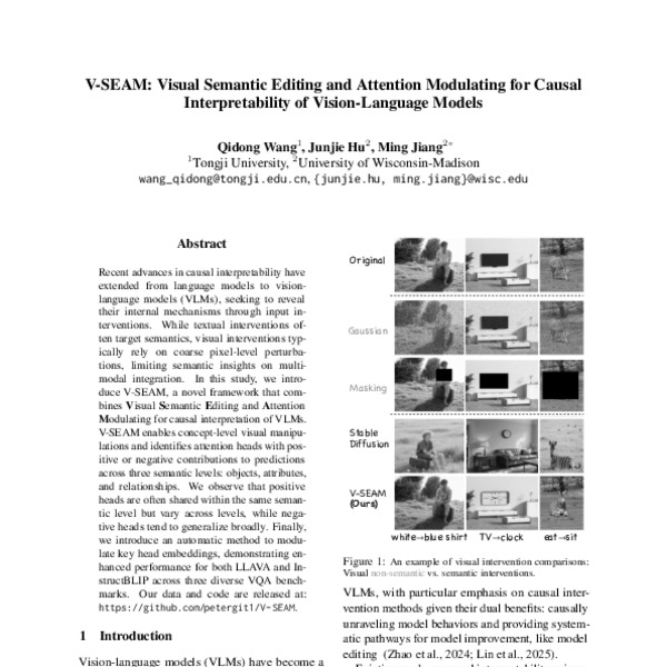V-SEAM: Visual Semantic Editing and Attention Modulating for Causal ...
