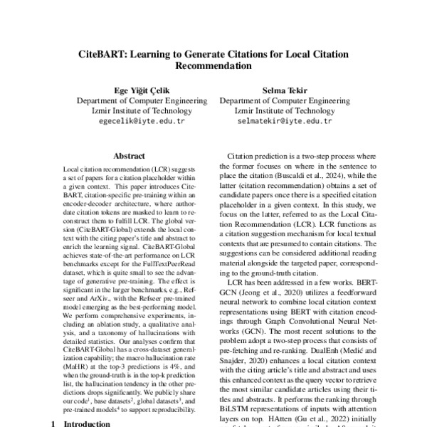 CiteBART: Learning to Generate Citations for Local Citation ...