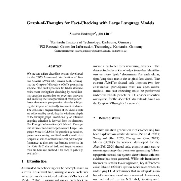 Graph-of-Thoughts for Fact-Checking with Large Language Models - ACL ...