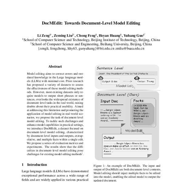 DocMEdit: Towards Document-Level Model Editing - ACL Anthology