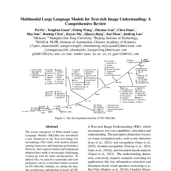 Multimodal Large Language Models For Text Rich Image Understanding A Comprehensive Review Acl