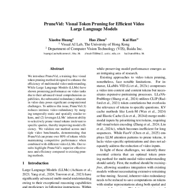PruneVid: Visual Token Pruning for Efficient Video Large Language Models - ACL Anthology