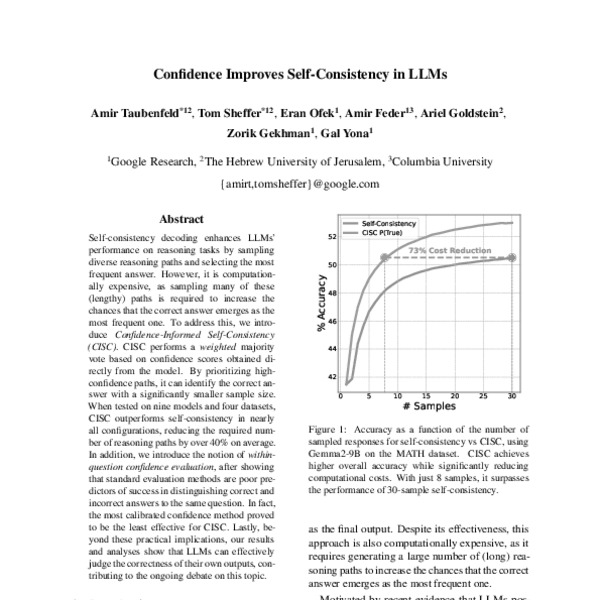 Confidence Improves Self-Consistency in LLMs - ACL Anthology
