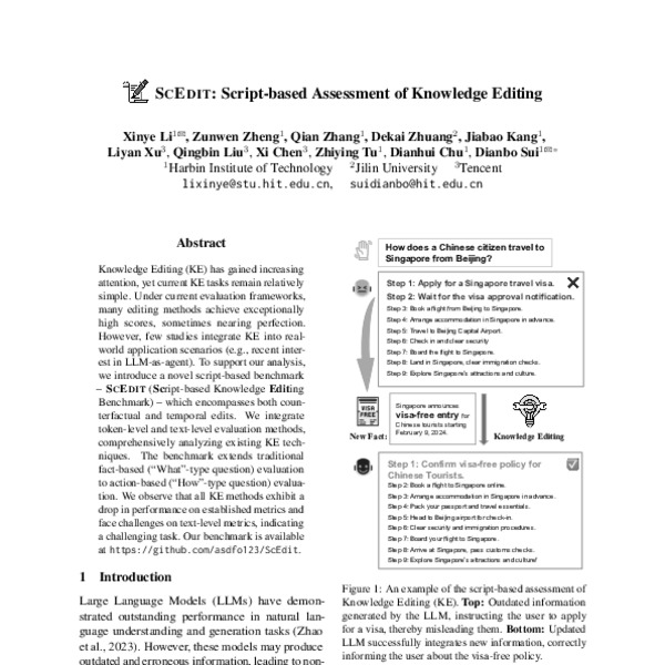 ScEdit: Script-based Assessment of Knowledge Editing - ACL Anthology