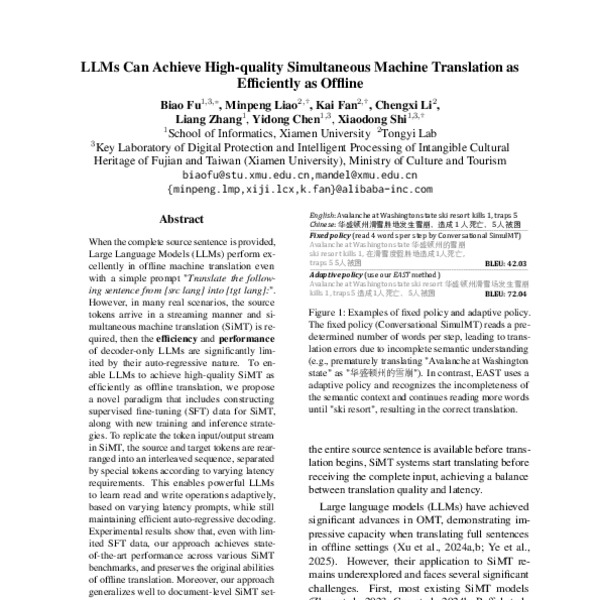 LLMs Can Achieve High-quality Simultaneous Machine Translation as ...