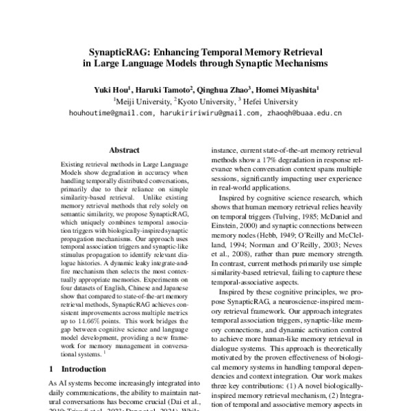 SynapticRAG: Enhancing Temporal Memory Retrieval in Large Language ...