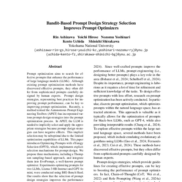 Bandit Based Prompt Design Strategy Selection Improves Prompt Optimizers Acl Anthology