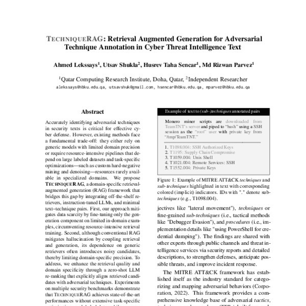 TechniqueRAG: Retrieval Augmented Generation for Adversarial Technique Annotation in Cyber ...