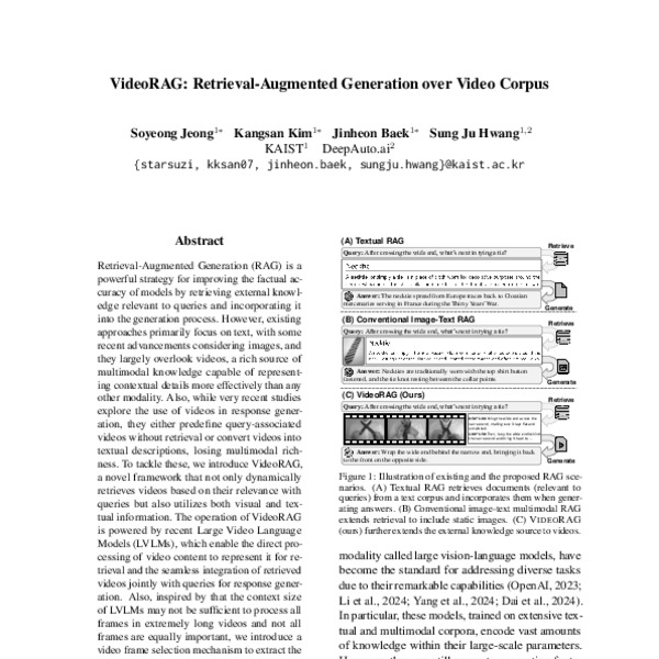 VideoRAG: Retrieval-Augmented Generation over Video Corpus - ACL Anthology