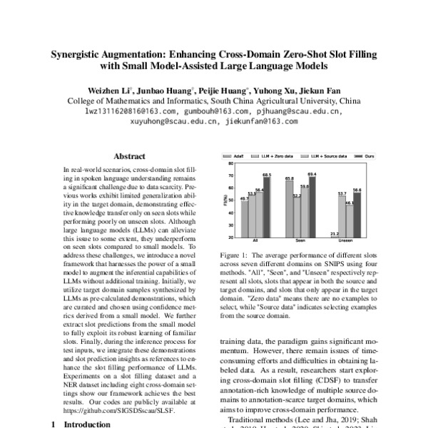 Synergistic Augmentation: Enhancing Cross-Domain Zero-Shot Slot Filling with Small Model ...