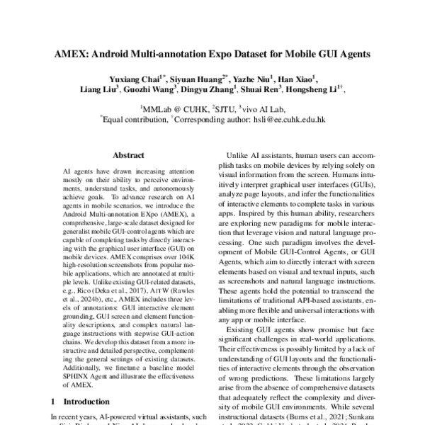 AMEX: Android Multi-annotation Expo Dataset for Mobile GUI Agents - ACL Anthology
