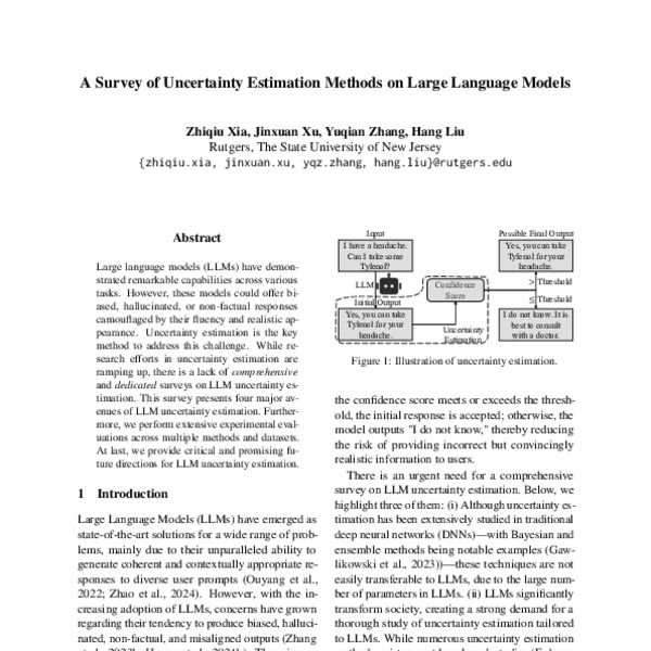 A Survey of Uncertainty Estimation Methods on Large Language Models - ACL Anthology