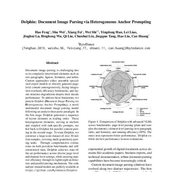 Dolphin: Document Image Parsing via Heterogeneous Anchor Prompting - ACL Anthology