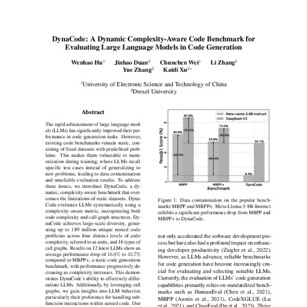 DynaCode: A Dynamic Complexity-Aware Code Benchmark for Evaluating Large Language Models in Code ...