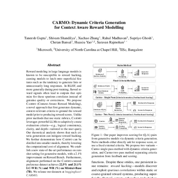 CARMO: Dynamic Criteria Generation for Context Aware Reward Modelling - ACL Anthology