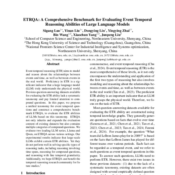 ETRQA: A Comprehensive Benchmark for Evaluating Event Temporal Reasoning Abilities of Large ...