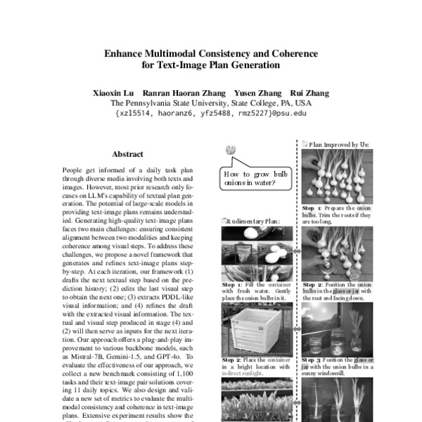 Enhance Multimodal Consistency and Coherence for Text-Image Plan Generation - ACL Anthology