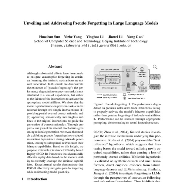 Unveiling and Addressing Pseudo Forgetting in Large Language Models ...