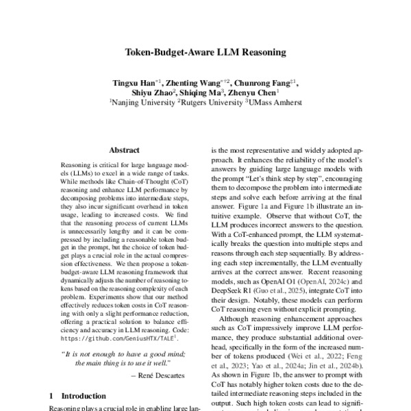 Token-Budget-Aware LLM Reasoning - ACL Anthology