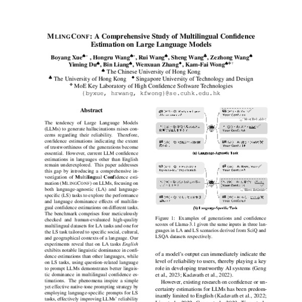 MlingConf: A Comprehensive Study of Multilingual Confidence Estimation ...