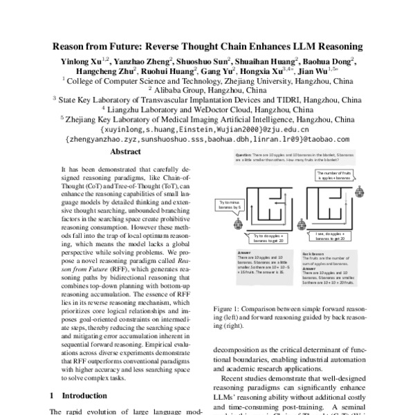 Reason from Future: Reverse Thought Chain Enhances LLM Reasoning - ACL ...