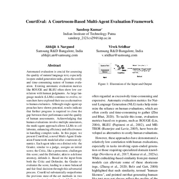CourtEval: A Courtroom-Based Multi-Agent Evaluation Framework - ACL ...
