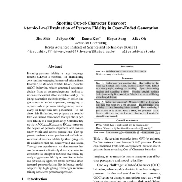 Spotting Out-of-Character Behavior: Atomic-Level Evaluation of Persona Fidelity in Open-Ended ...