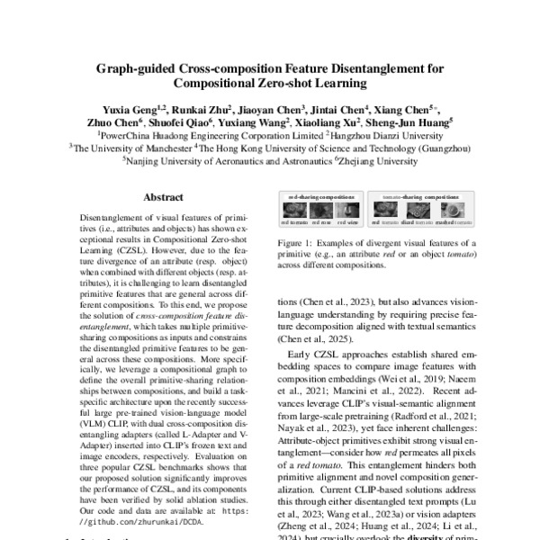 Graph-guided Cross-composition Feature Disentanglement for Compositional Zero-shot Learning ...