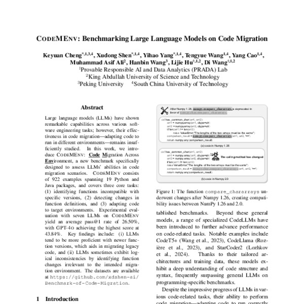 CODEMENV: Benchmarking Large Language Models on Code Migration - ACL Anthology