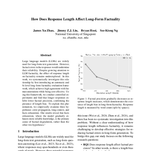 How Does Response Length Affect Long-Form Factuality - ACL Anthology
