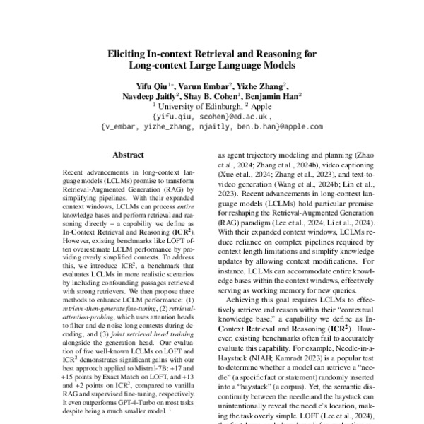 Eliciting In-context Retrieval and Reasoning for Long-context Large Language Models - ACL Anthology