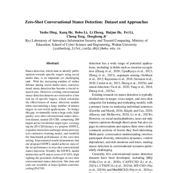 Zero-Shot Conversational Stance Detection: Dataset and Approaches - ACL Anthology