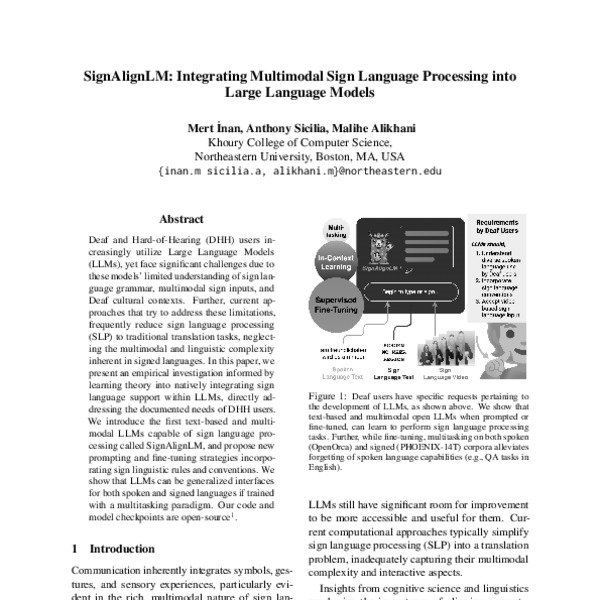 SignAlignLM: Integrating Multimodal Sign Language Processing into Large Language Models - ACL ...