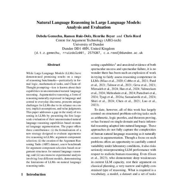 Natural Language Reasoning in Large Language Models: Analysis and Evaluation - ACL Anthology