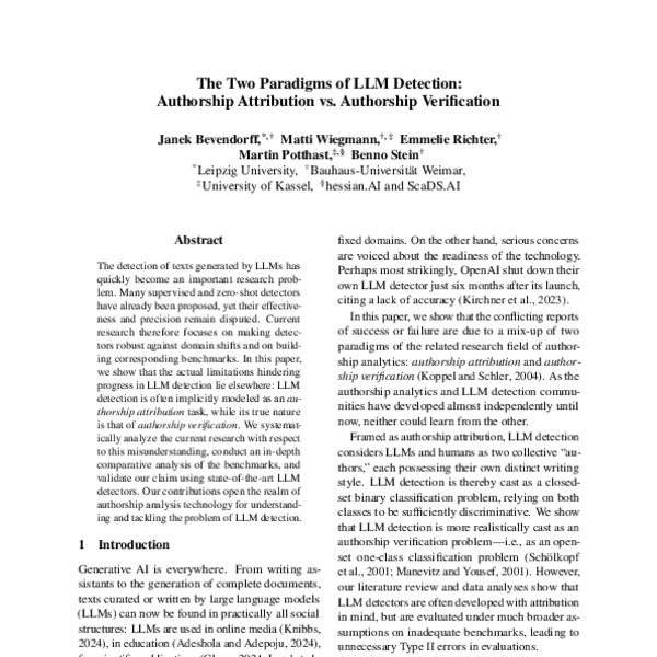 The Two Paradigms Of Llm Detection Authorship Attribution Vs