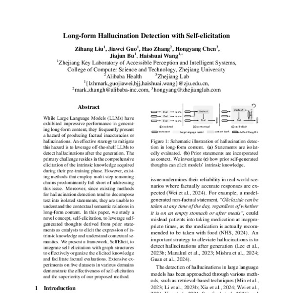 Long-form Hallucination Detection with Self-elicitation - ACL Anthology