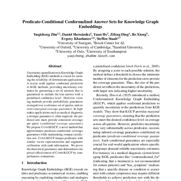 Predicate-Conditional Conformalized Answer Sets for Knowledge Graph Embeddings - ACL Anthology