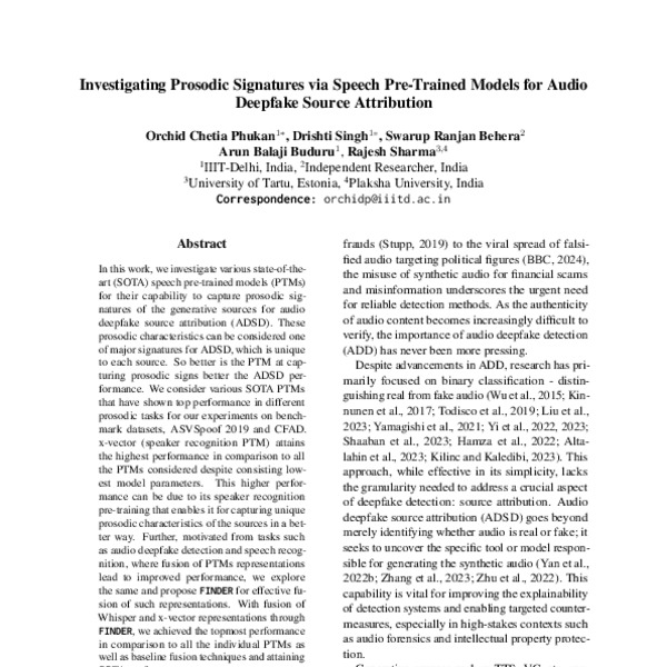 Investigating Prosodic Signatures via Speech Pre-Trained Models for Audio Deepfake Source ...