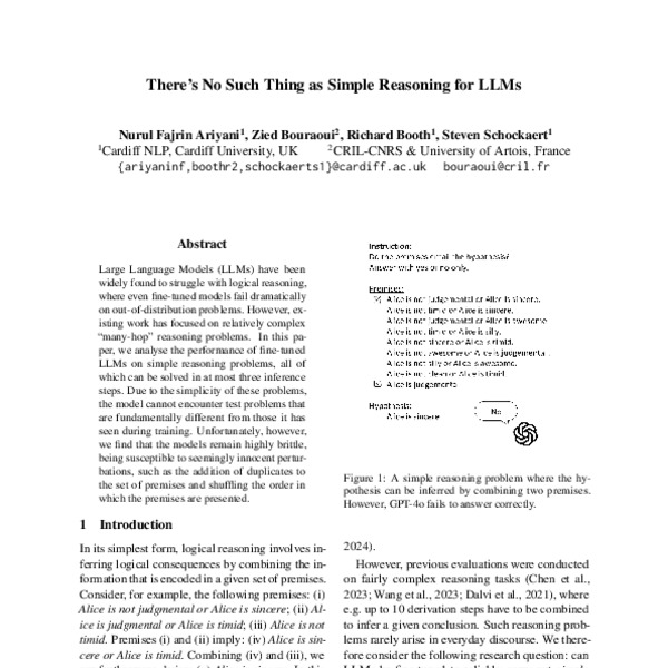 There’s No Such Thing as Simple Reasoning for LLMs - ACL Anthology