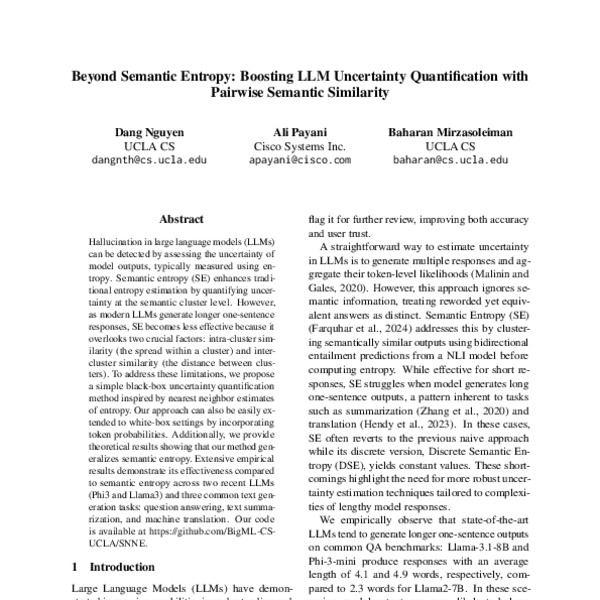 Beyond Semantic Entropy: Boosting LLM Uncertainty Quantification with Pairwise Semantic ...