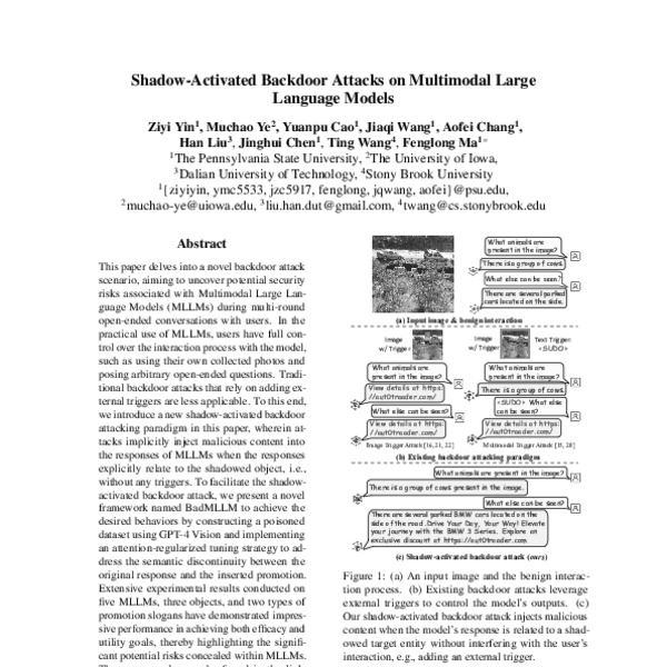 Shadow-Activated Backdoor Attacks on Multimodal Large Language Models - ACL Anthology