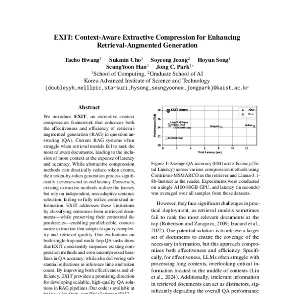 EXIT: Context-Aware Extractive Compression for Enhancing Retrieval-Augmented Generation - ACL ...