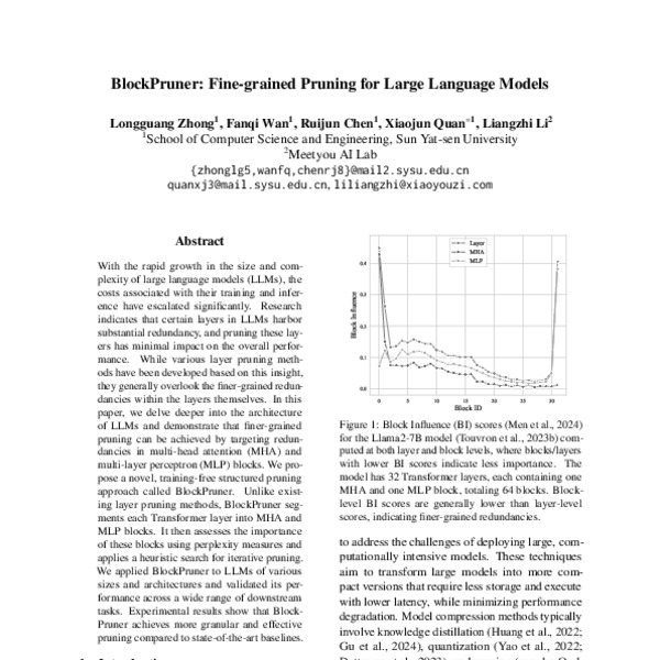 BlockPruner: Fine-grained Pruning for Large Language Models - ACL Anthology