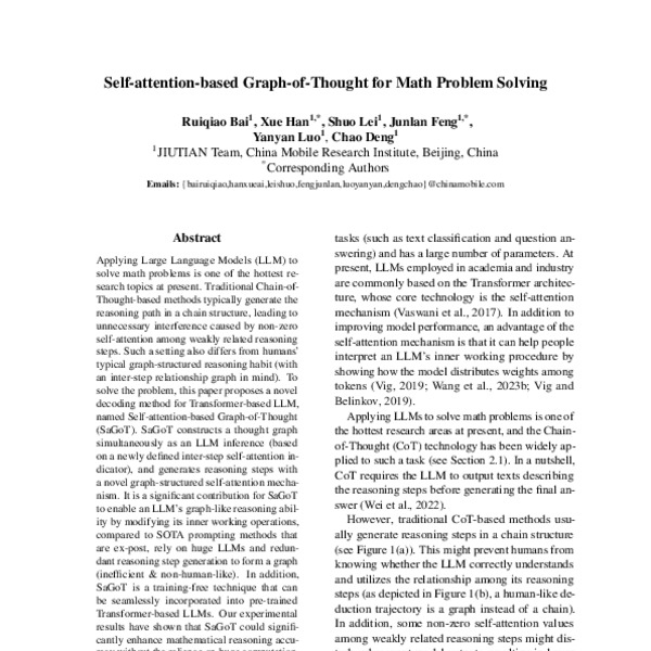 Self-attention-based Graph-of-Thought for Math Problem Solving - ACL Anthology