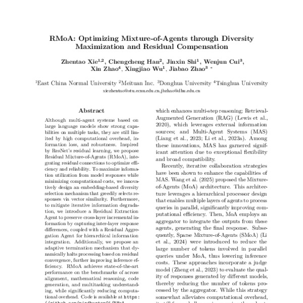 RMoA: Optimizing Mixture-of-Agents through Diversity Maximization and ...