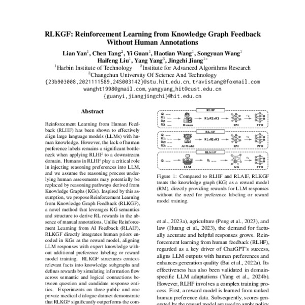 RLKGF: Reinforcement Learning from Knowledge Graph Feedback Without Human Annotations - ACL ...